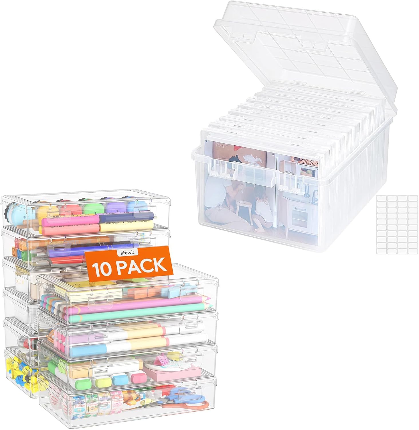 Amazon.com: Lifewit Photo Storage Box 5x7 Photo Case, 9 Inner Photo ...