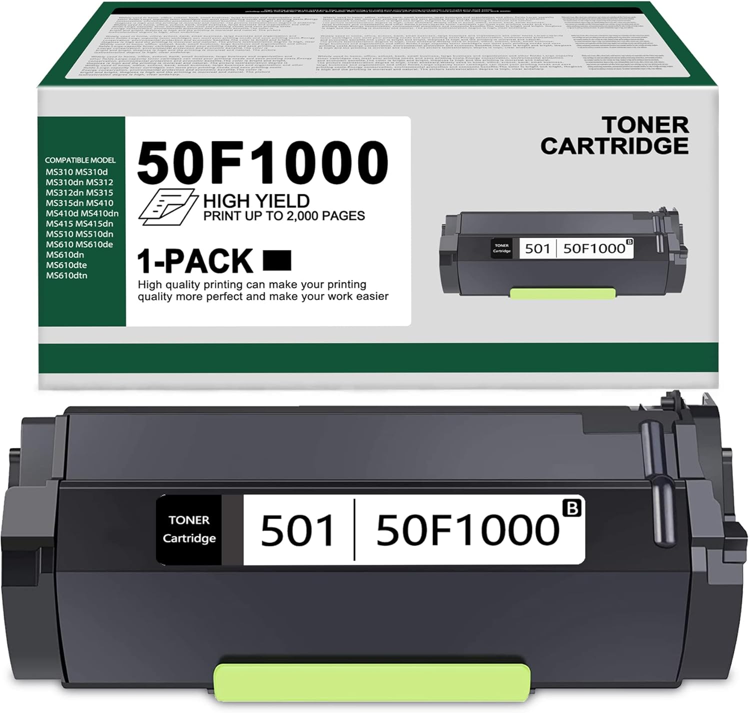 Amazon.com: 50F1000 501 Toner Cartridge Compatible MS310 Toner ...