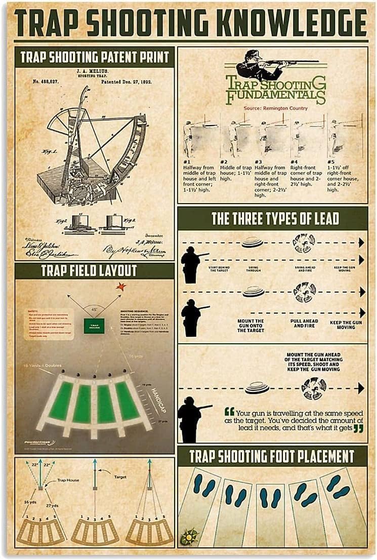 Amazon.com: Trap Shooting Knowledge Metal Sign Aluminium Poster Shooter ...