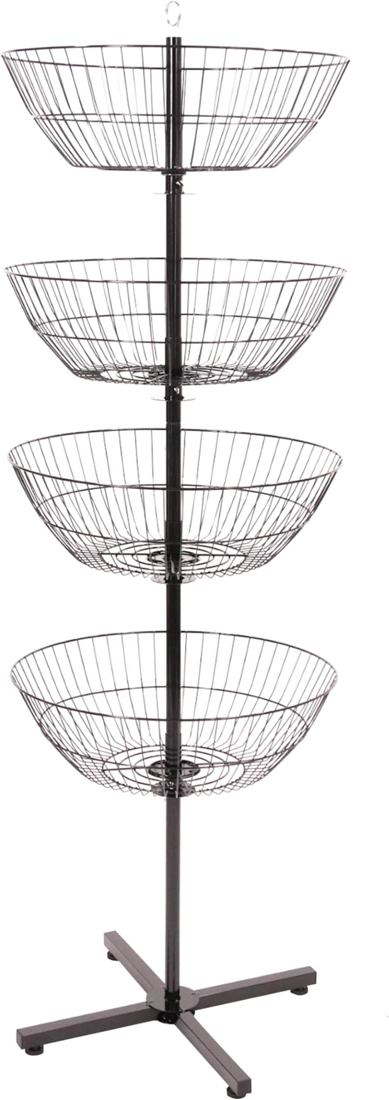 Amazon.com: Only Hangers 3 Tier Wire Basket Display Rack, Floor Standing, Round Bins, Metal ...