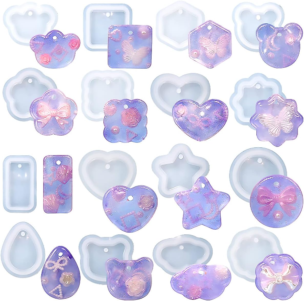Amazon.com: Resin Molds Silicone, Silicone Keychain Jewelry Pendant ...
