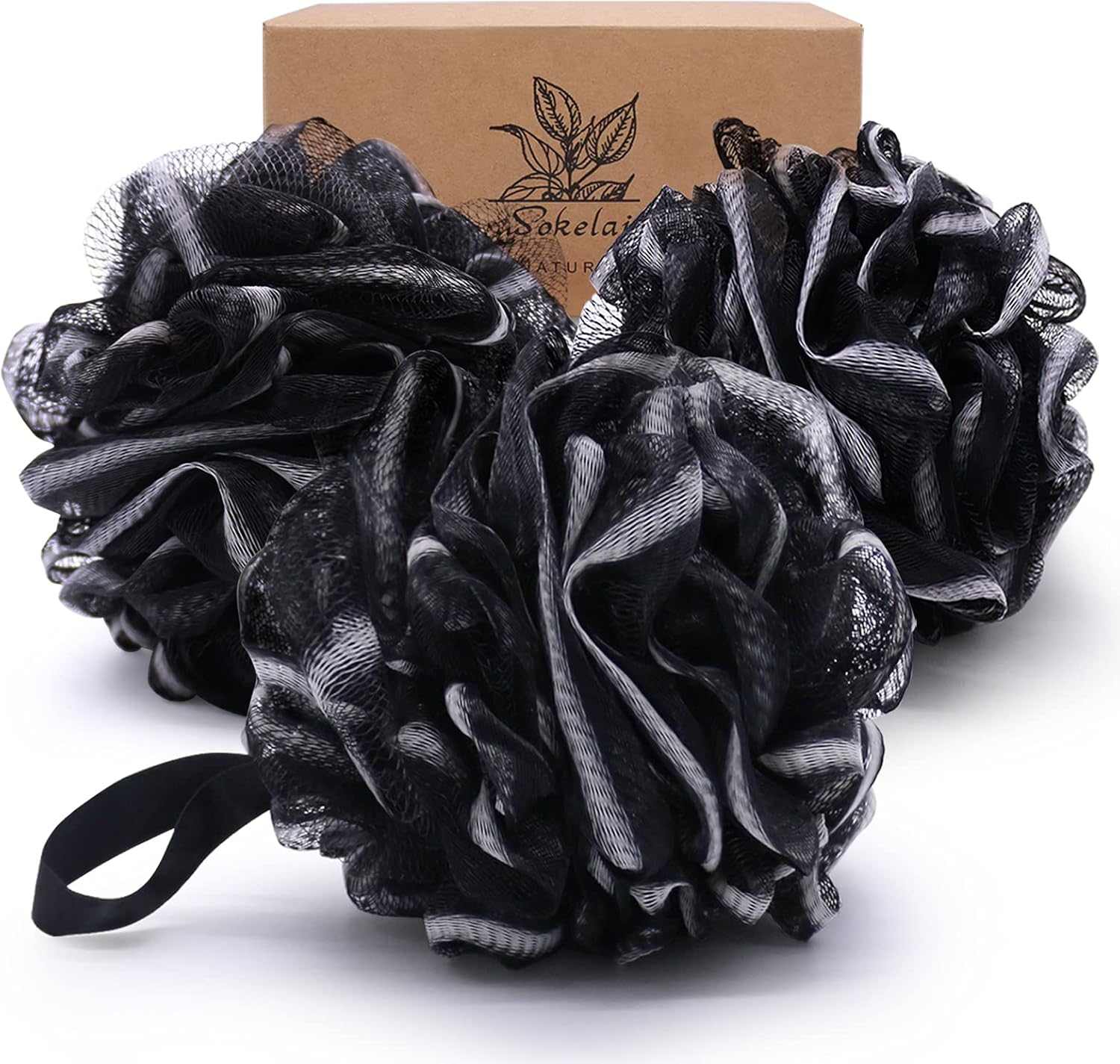 Mesh Pouf Bath Sponge Large 75g XL， Shower Body Puff for Women Men Kids ...