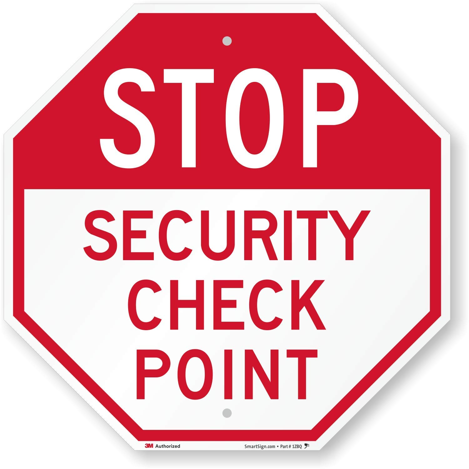 SmartSign "Stop - Security Check Point" Sign | 18" x 18" 3M Diamond ...