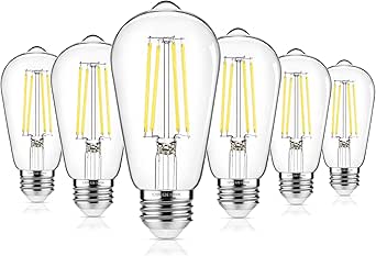 ASOMST Vintage LED Edison Bulbs 60W Equivalent 850 Lumens, 6W Edison ...