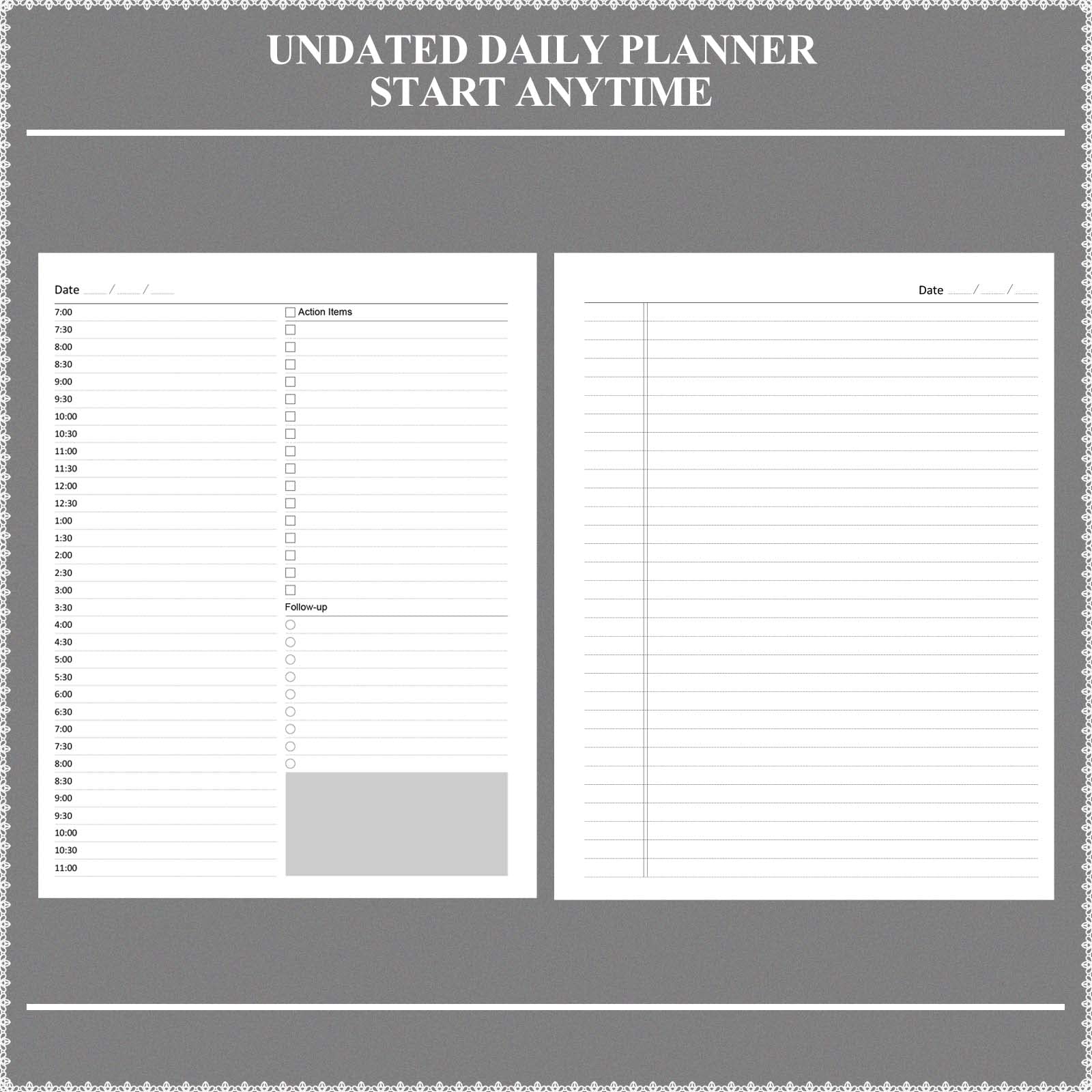 Snapklik.com : Undated Daily Planner,Undated Planner
