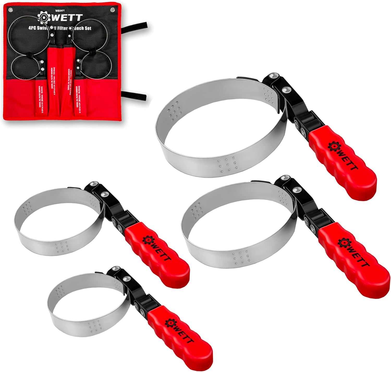 Amazon.com: WETT Swivel Oil Filter Wrench Set, 4-Piece Standard Oil ...