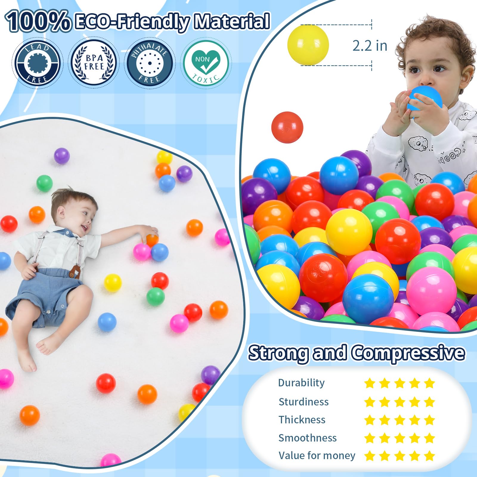 Snapklik.com : STARBOLO Ball Pit Balls - Plastic Toy Balls For Kids ...
