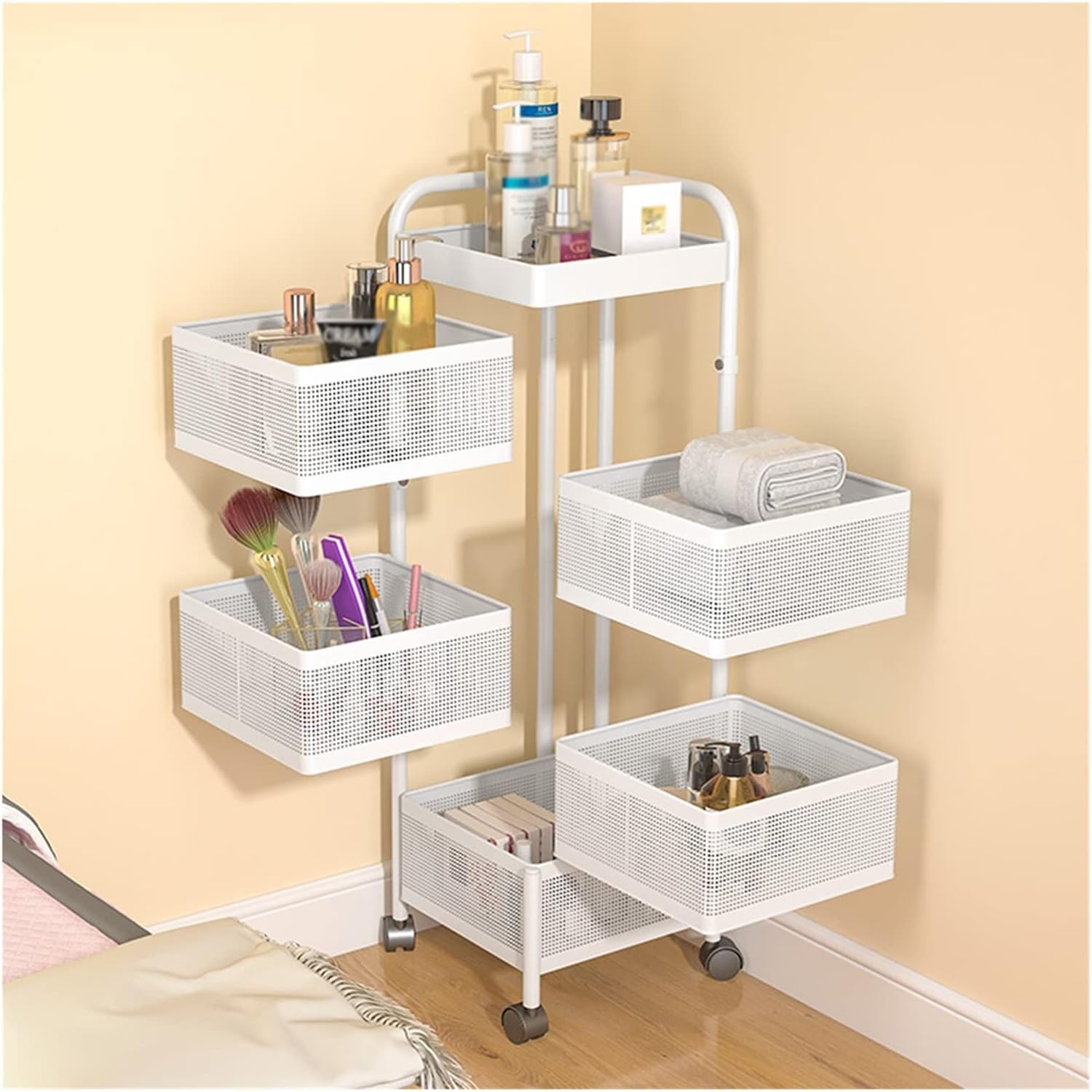 Amazon.com: Kitchen Rotating Vegetable Rack Movable Kitchen Storage ...