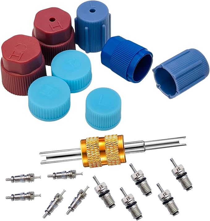 Amazon.com: VOTNMIC Air Conditioning Valve Core Kit,Cap & Valve Air ...