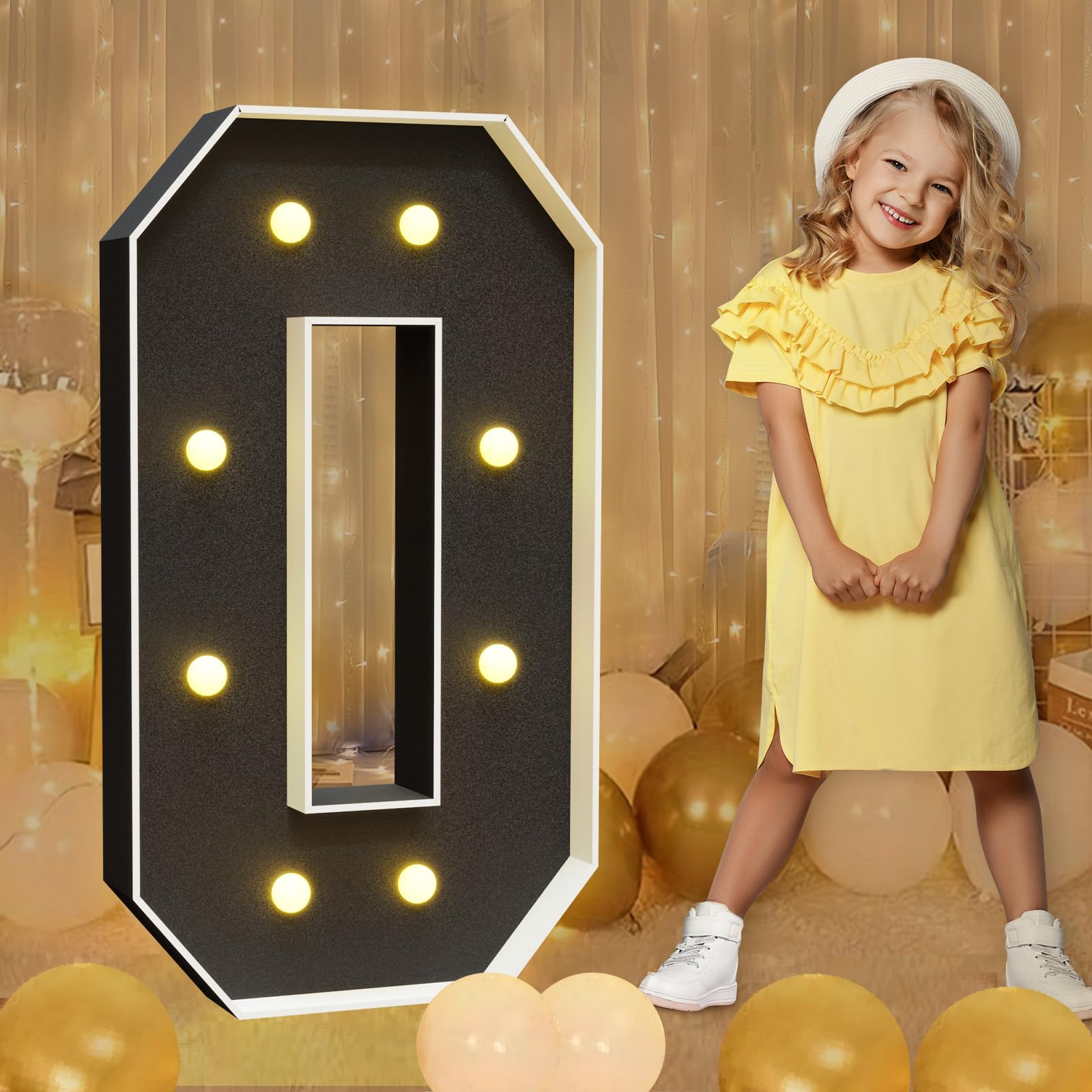 Amazon.com: Imprsv Marquee Numbers Black 3FT: Black Party Decor - Light ...