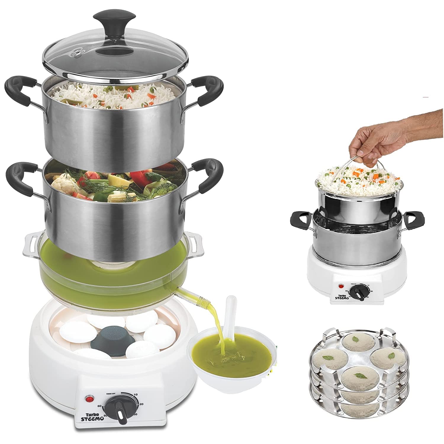 Buy STEEMO SEMI SS MODEL MULTI STEAM COOKER VEGETABLE STEAMERS IN FOOD ...