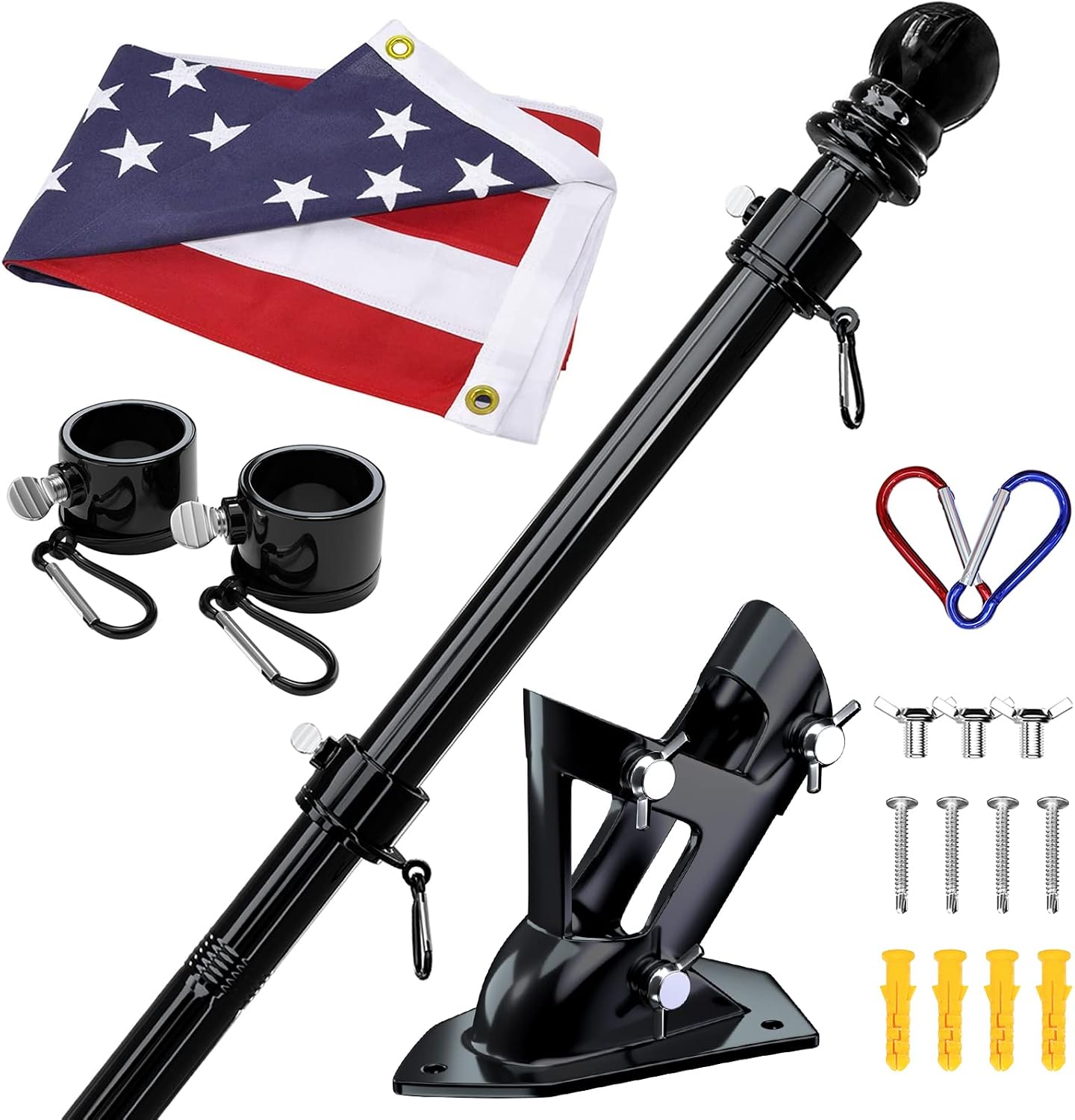 Amazon.com : ZMTECH 5FT Flag Pole with Proud American Flag-Upgraded ...
