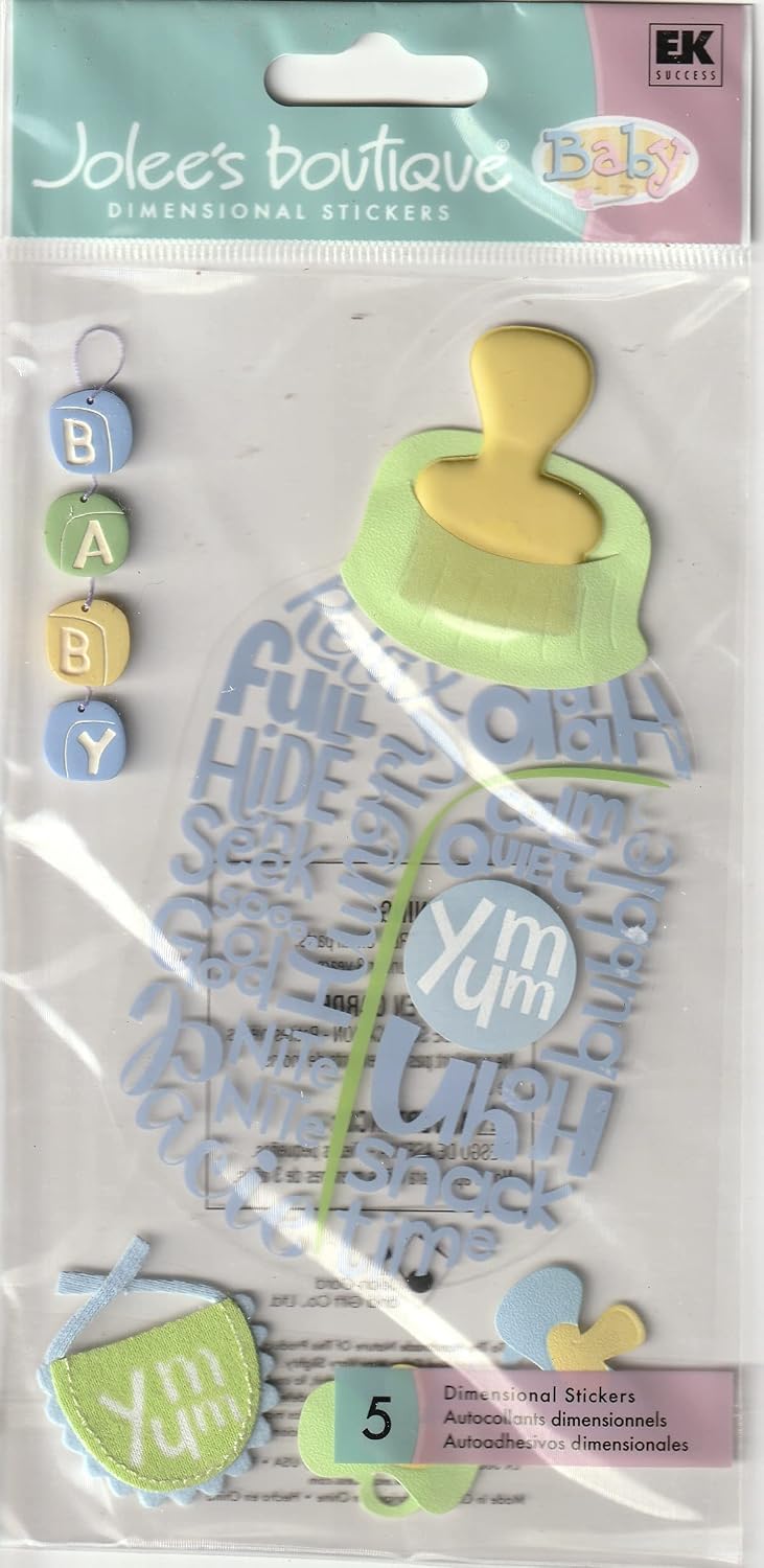 Amazon.com: JOLEES Boutique Jumbo Dimensional Stickers, Baby/Bottle ...