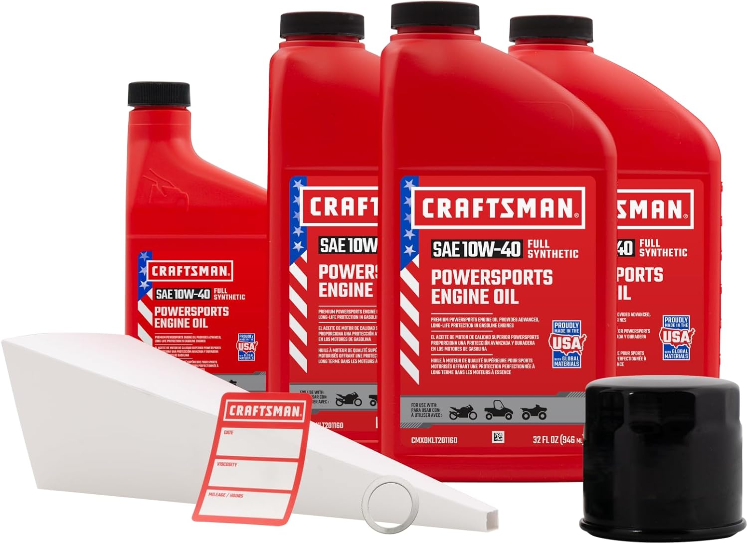 Amazon.com: CRAFTSMAN Oil Change Kit compatible with Kawasaki KAF950 ...