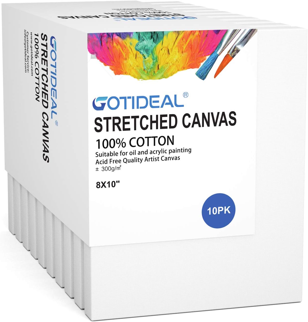 Amazon.com: milo Stretched Artist Canvas | 8x10 inch | Value Pack of 10 ...