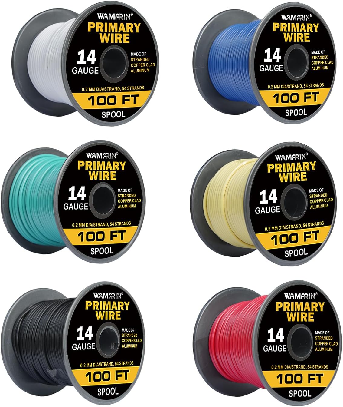 14 Gauge THHN Wire Stranded 4 Colors 25 FT Each RED Black Green White ...