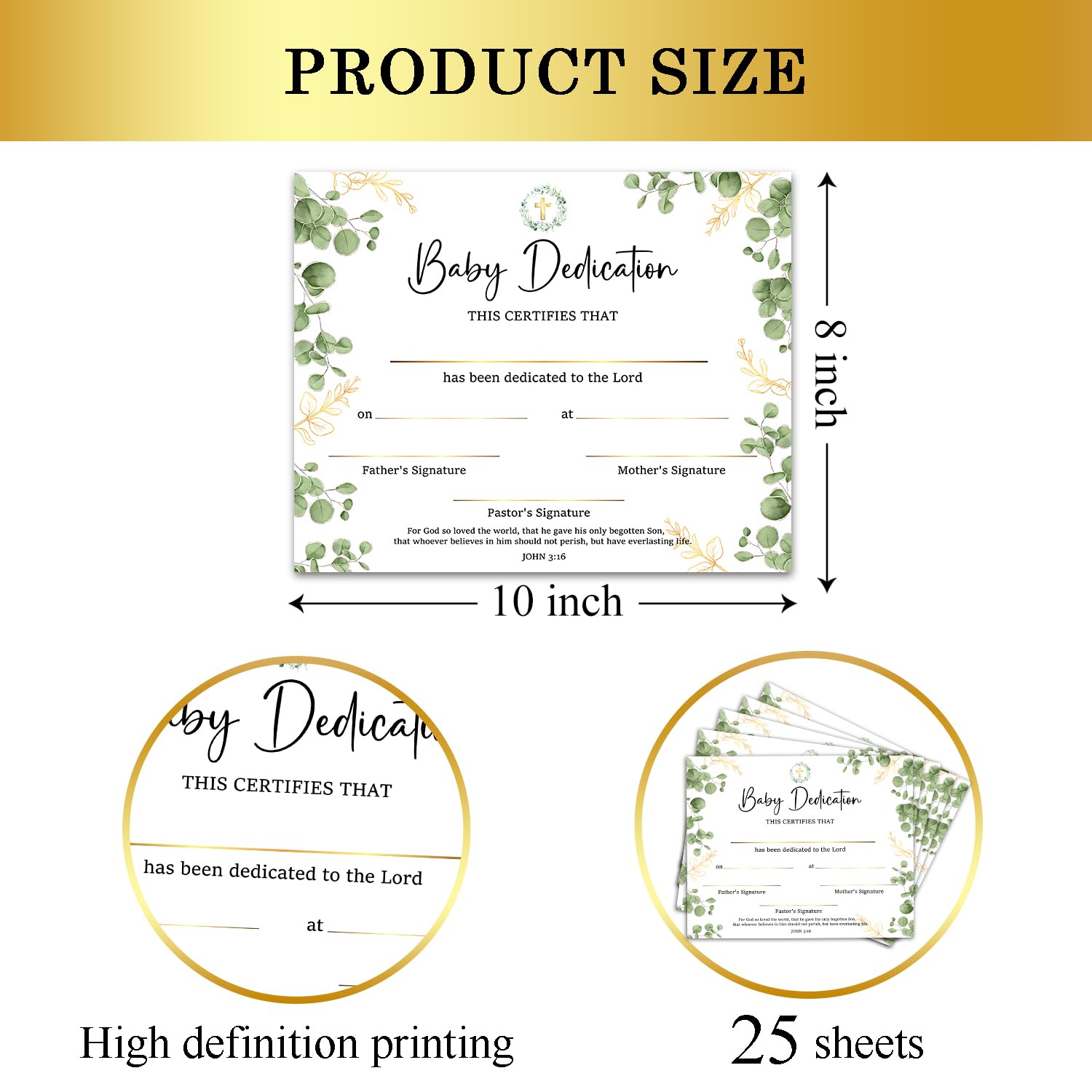 Snapklik.com : Greenery Baptism Certificates For Church Baby Dedication ...