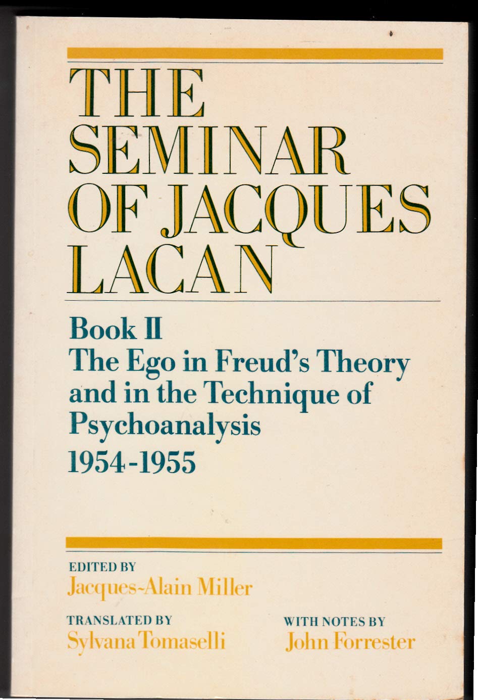 Amazon.com: The Seminar of Jacques Lacan: Book 2: The Ego in Freud's ...