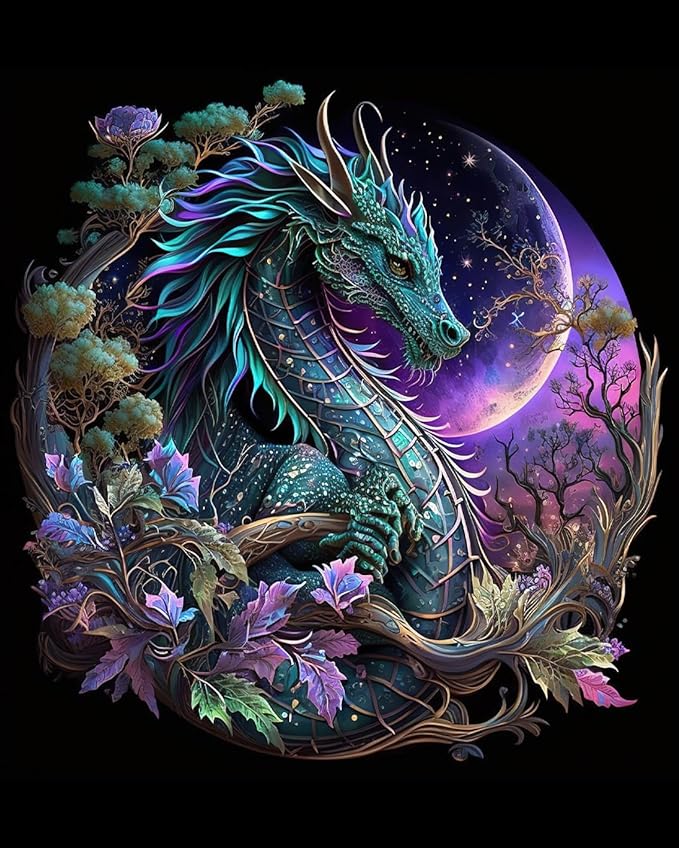 Amazon.com: TUMOVO DIY Paint by Numbers, Red Dragon Adults' Paint-by ...