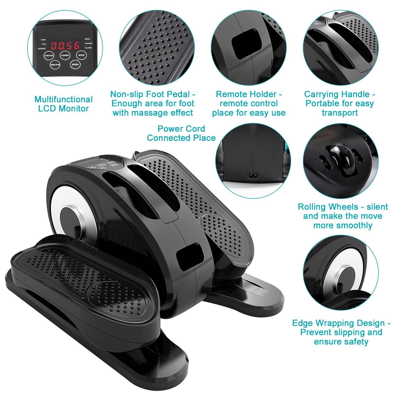 Snapklik.com : Ganggend Under Desk Elliptical Machine, Portable Ellipse ...