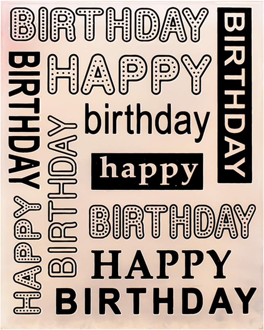 Amazon.com: KWELLAM Happy Birthday to You Plastic Embossing Folders for ...