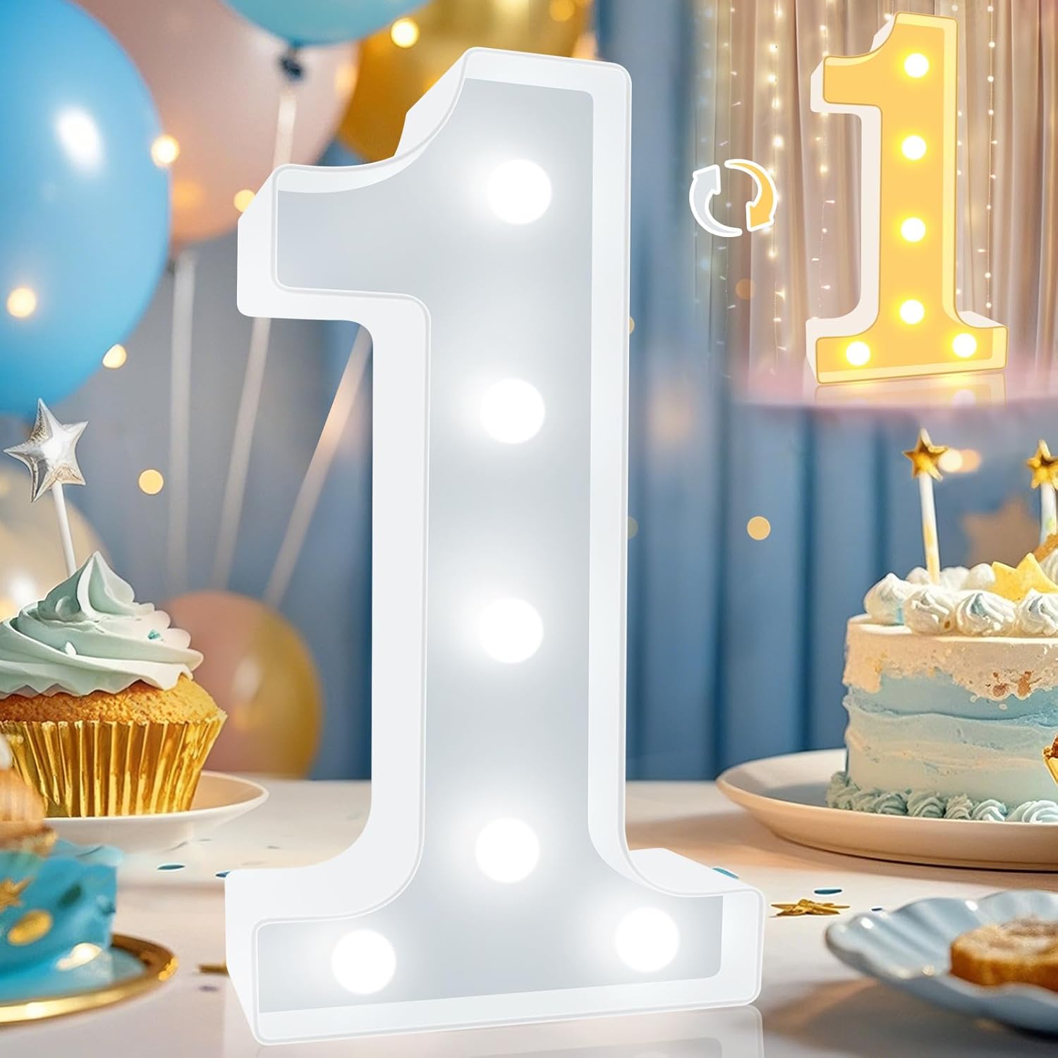 Pooqla LED Light Up Numbers, Warm White and Cool White Decorative ...