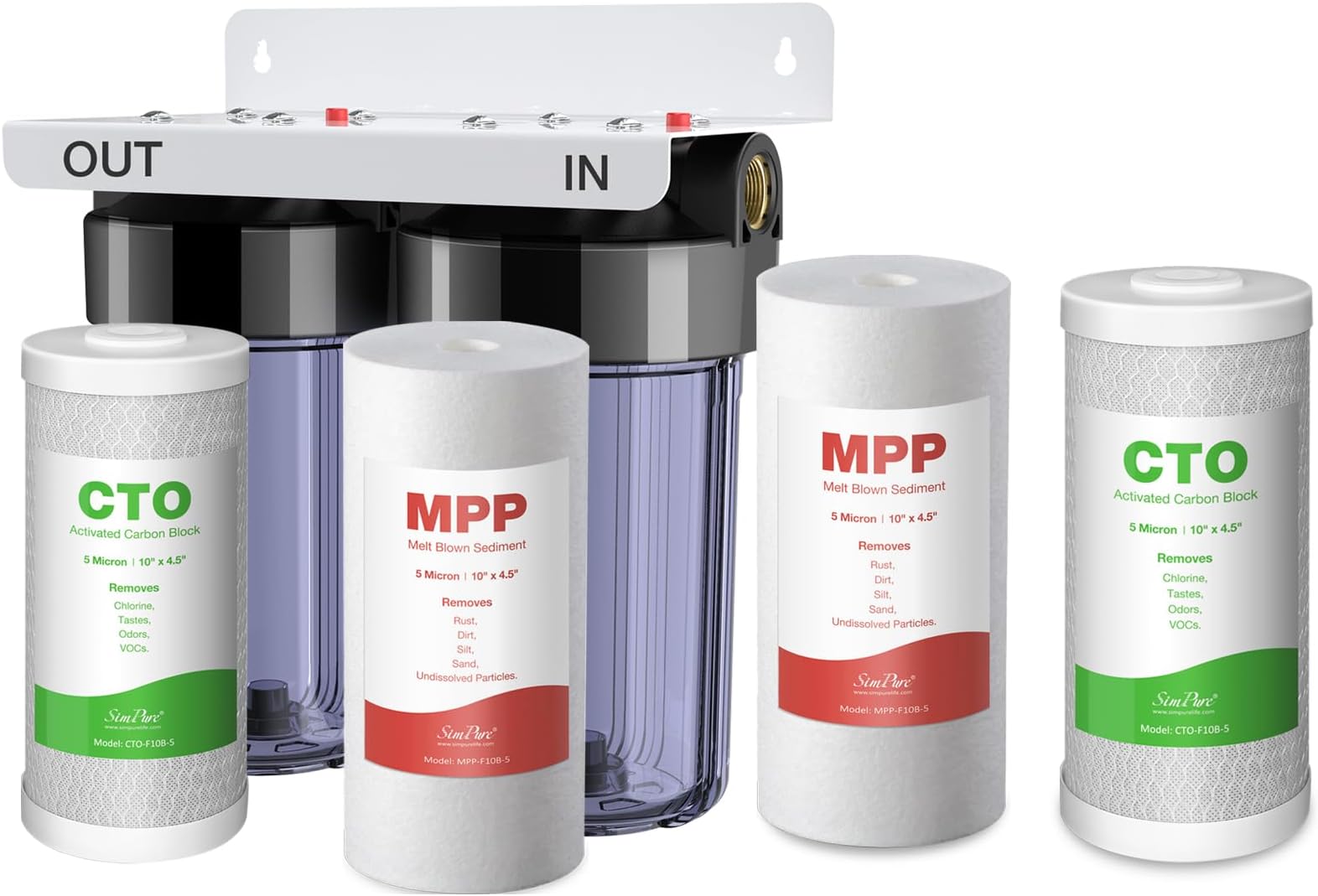 DB10C-2 with Extra 2-Stage PP and CTO Filters SimPure Sediment and ...