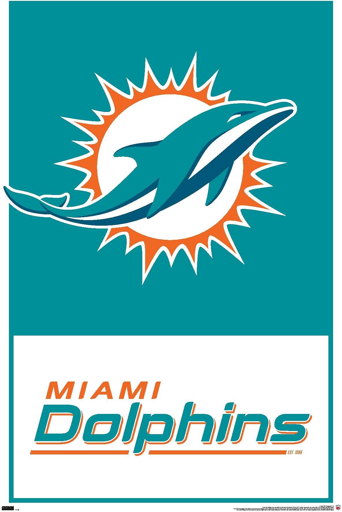 Amazon.com: Trends International NFL Miami Dolphins - Drip Helmet 20 ...