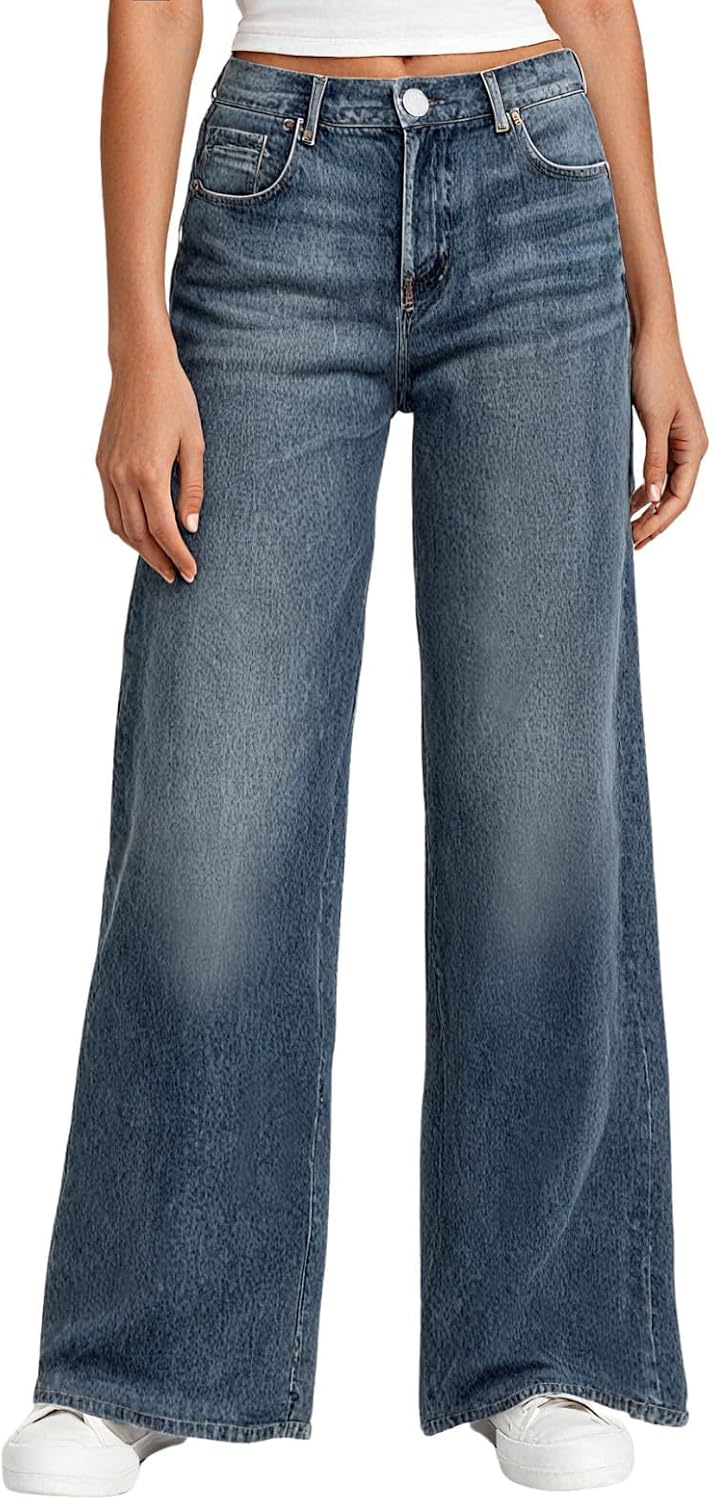 AnotherChill Women's Sweatpant Jeans Print Denim Sweatpants High ...
