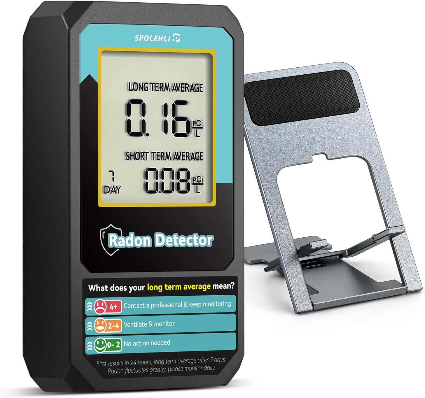 Spolehli Radon Detector for Home with Bracket, Portable Radon Test Kit ...
