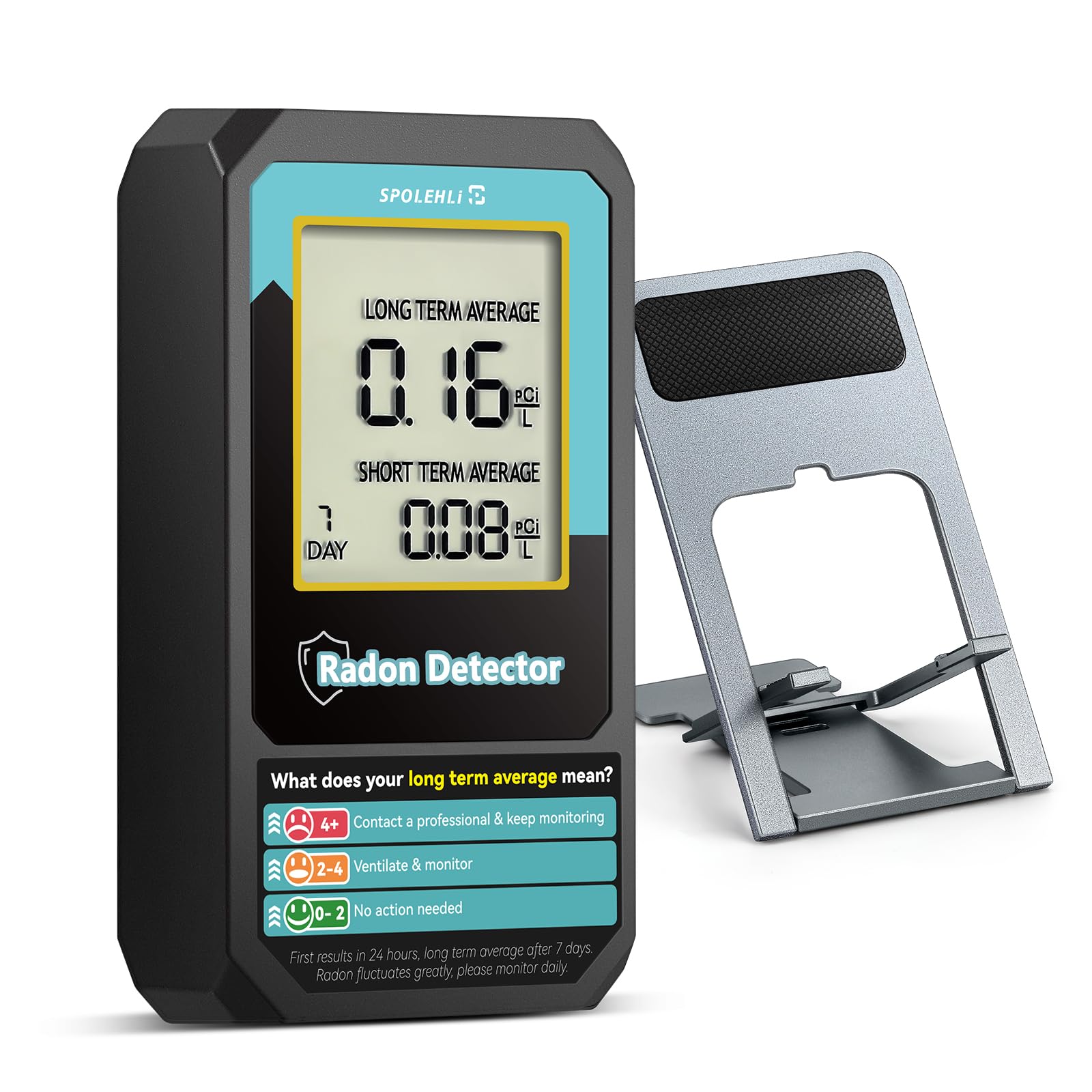 Spolehli Radon Detector for Home with Bracket, Portable Radon Test Kit ...