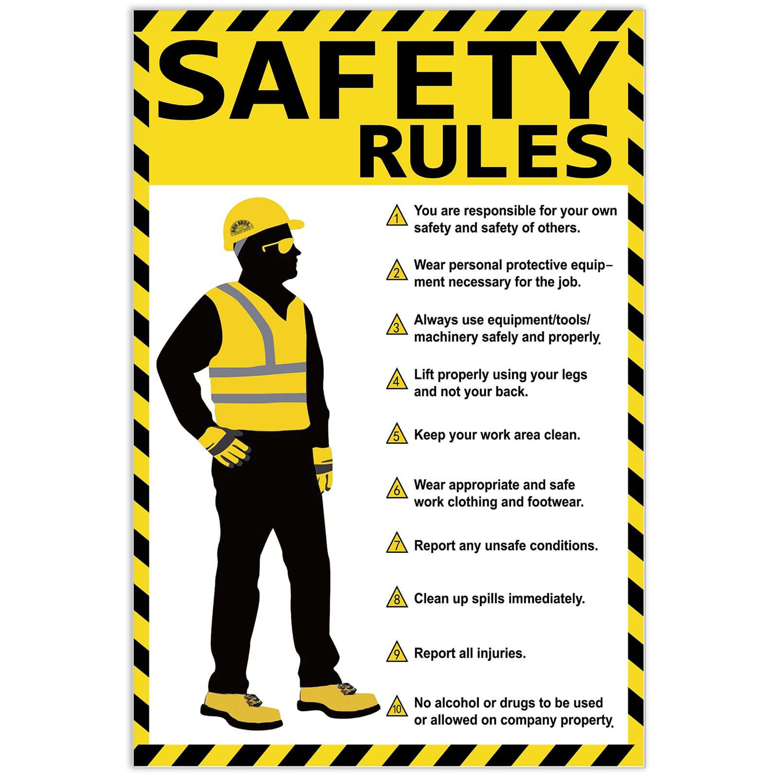 Buy Workplace Safety Rules Safety Awareness and Safety Signs for ...