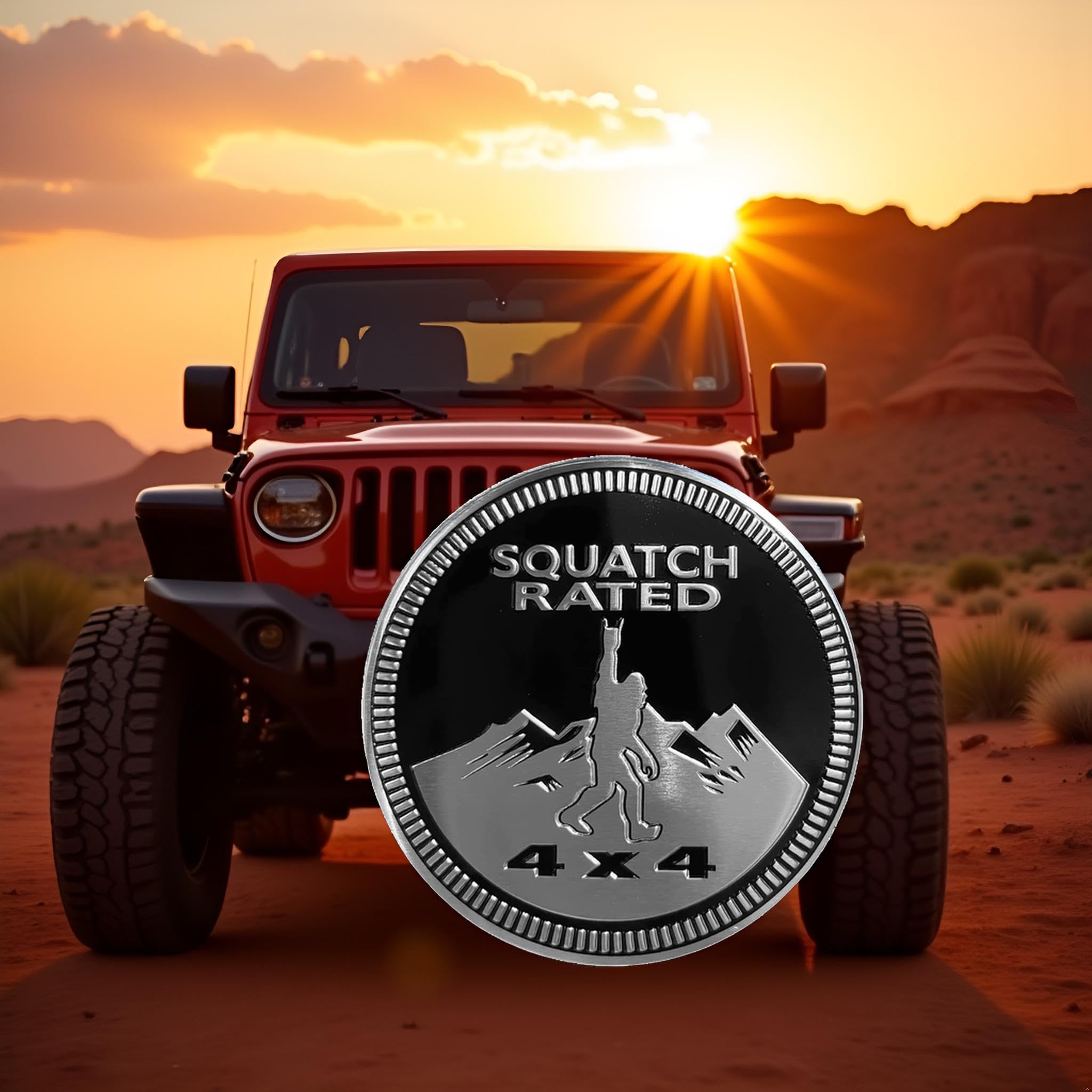 Snapklik.com : Squatch Badge Rated Car Emblem, 4 X 4 Metal Automotive ...