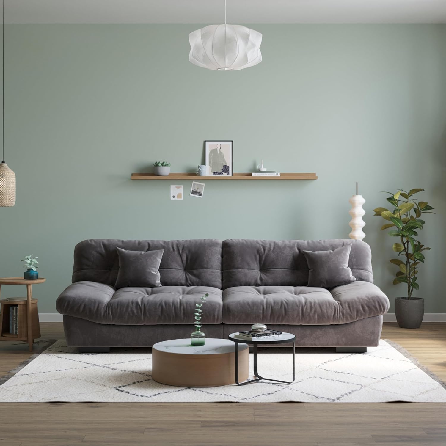 Amazon.com: JACH 105" Fluffy Sectional Cloud Couch, Minimalist Thick ...