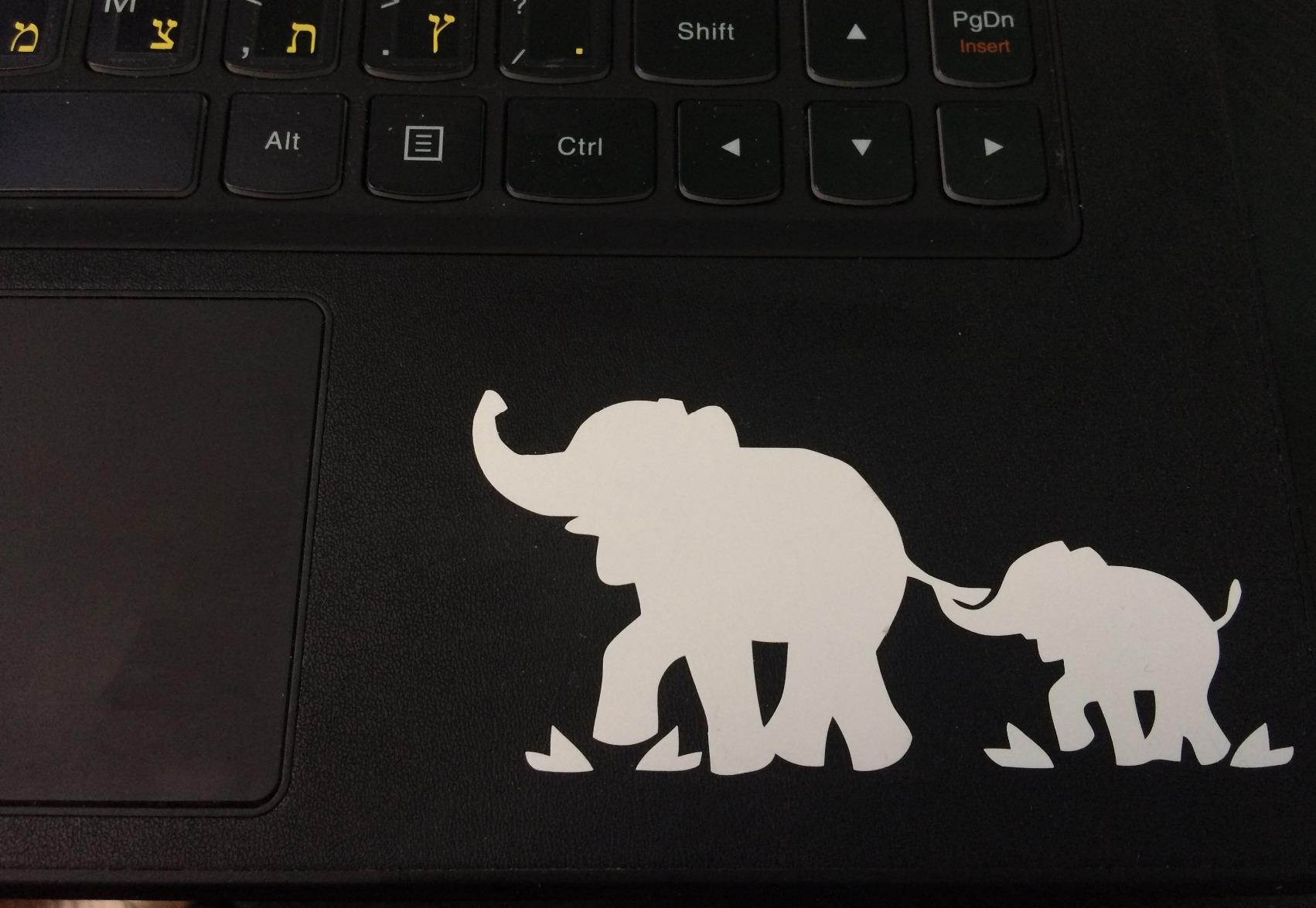 Amazon.com: Elephant Mom and Baby - Design 1 - Trackpad/Keyboard ...