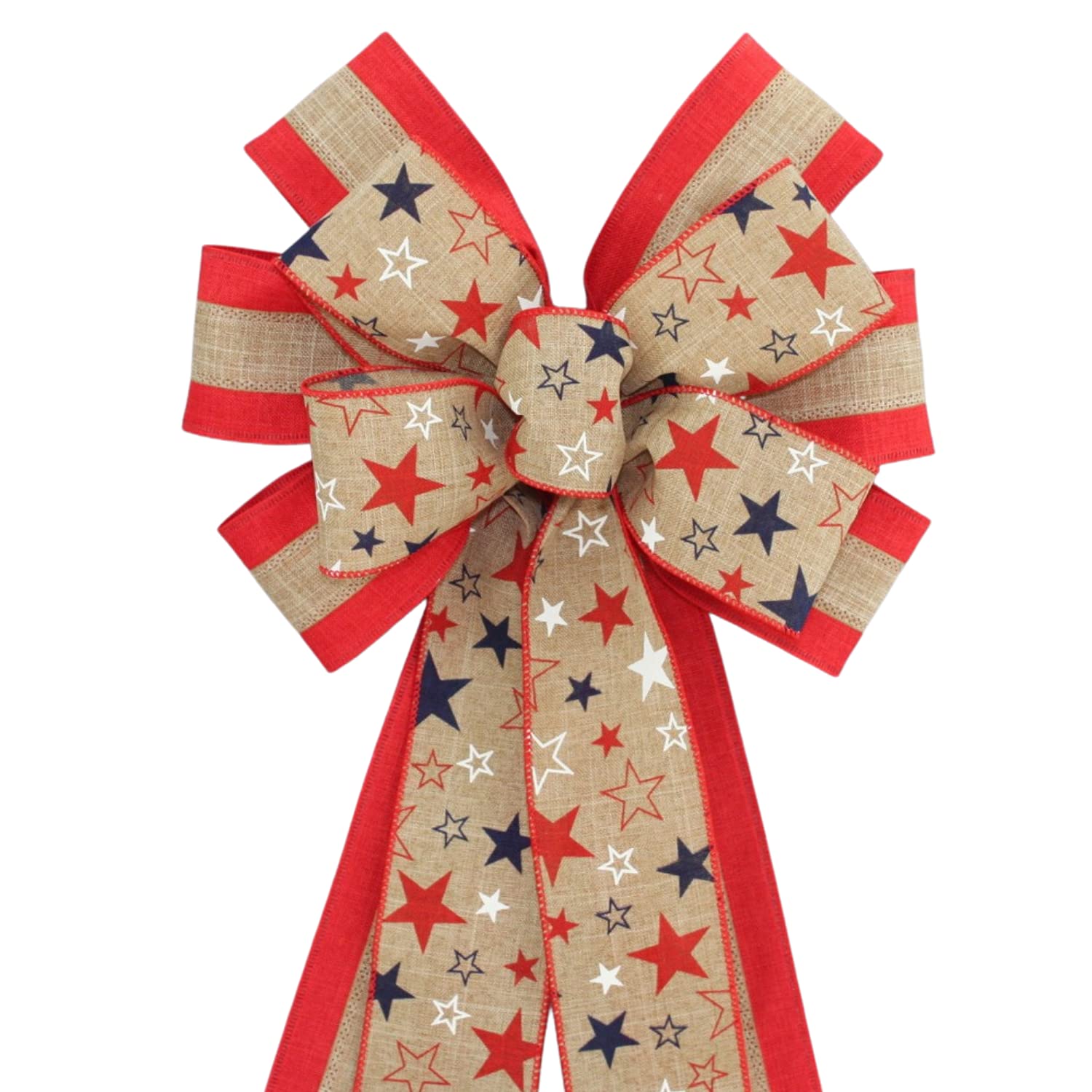Amazon.com: Rustic Stars Patriotic Wreath Bow : Home & Kitchen