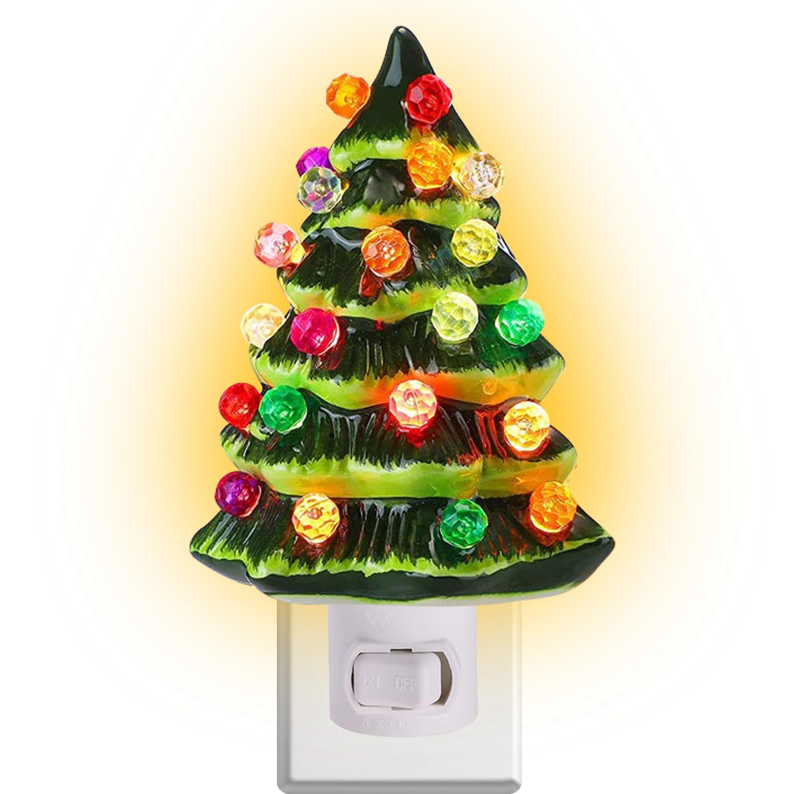 Christmas Tree Night Light Plug in, Retro Christmas Tree Nightlight ...