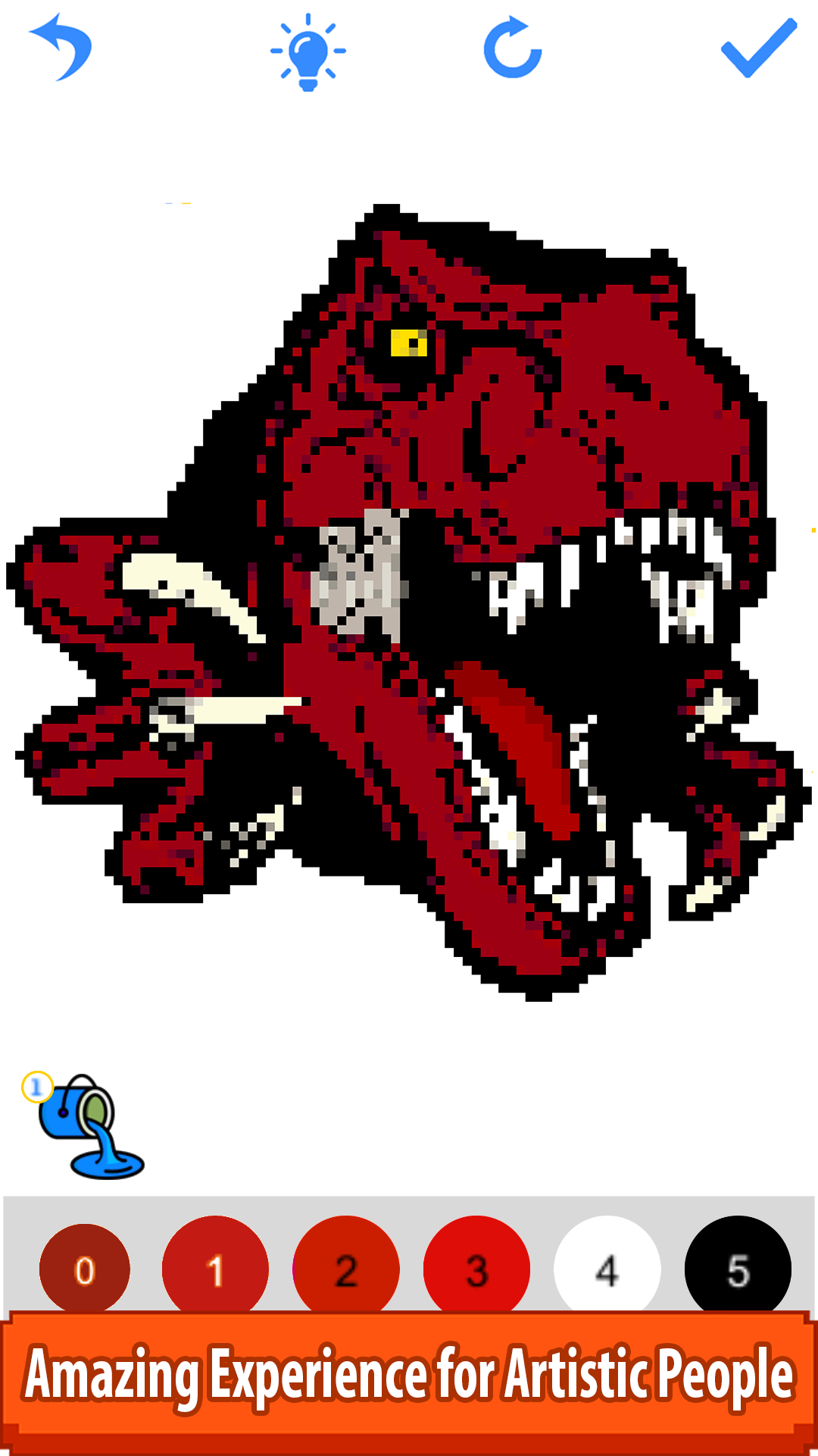 Dinosaurs Pixel Art - Paint by Number, Sandbox Coloring Pages - App on ...