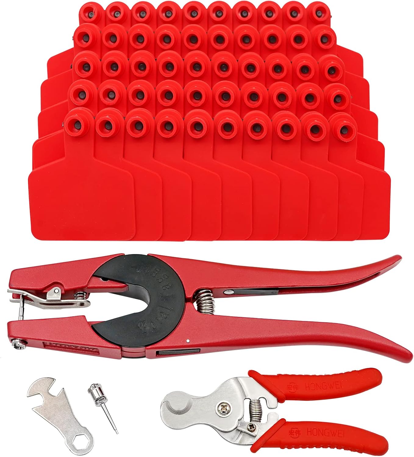 Amazon.com: KHEARPSL Cattle Ear Tags Blank 100 Sets Livestock ...