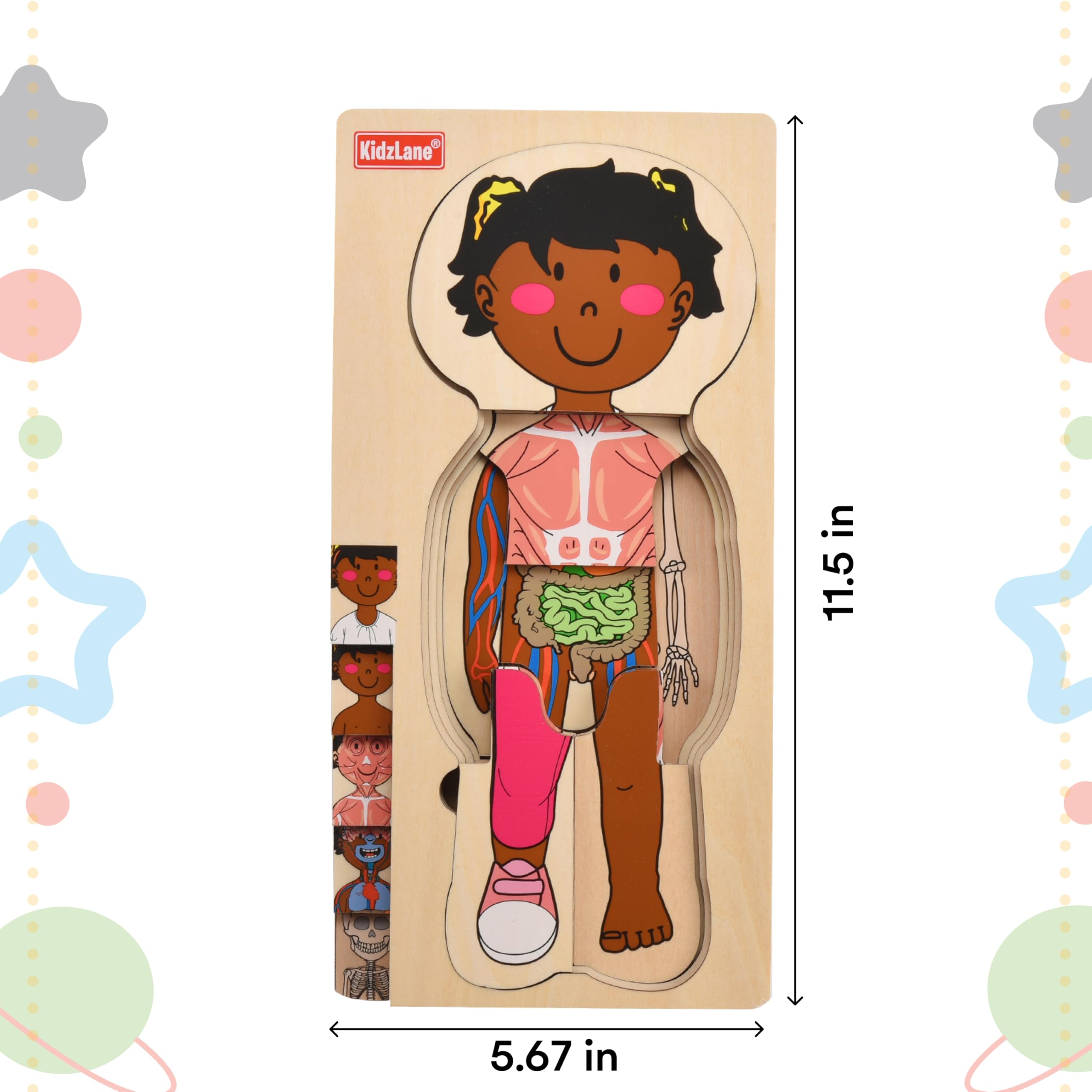 Snapklik.com : Kidzlane African American Girl Wooden My Body Puzzle For ...