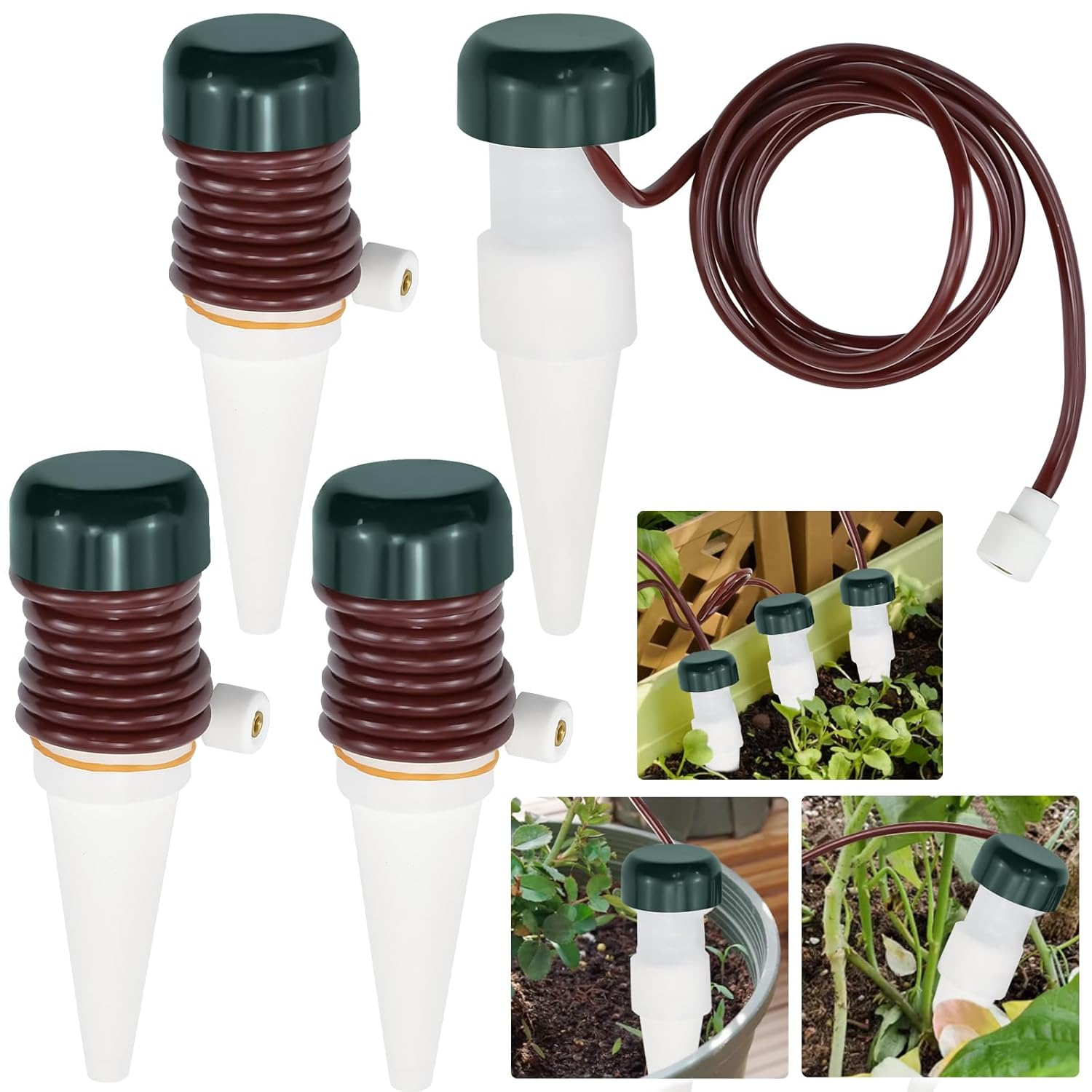 MXLMKT 4 PCS Plant Watering Stakes Automatic Drip Irrigation System ...