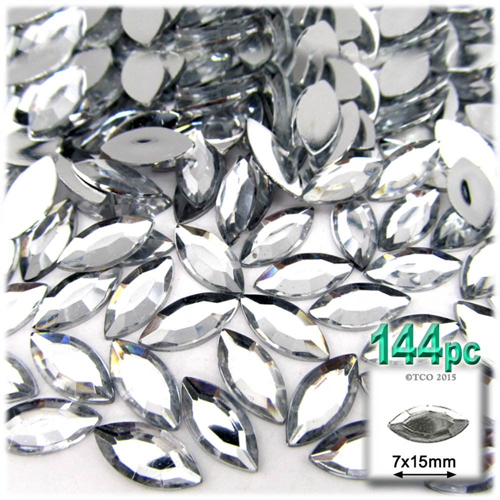 Amazon.com: 144pcpc Rhinestones Eye Shaped (Navette) 7x15mm flatback ...