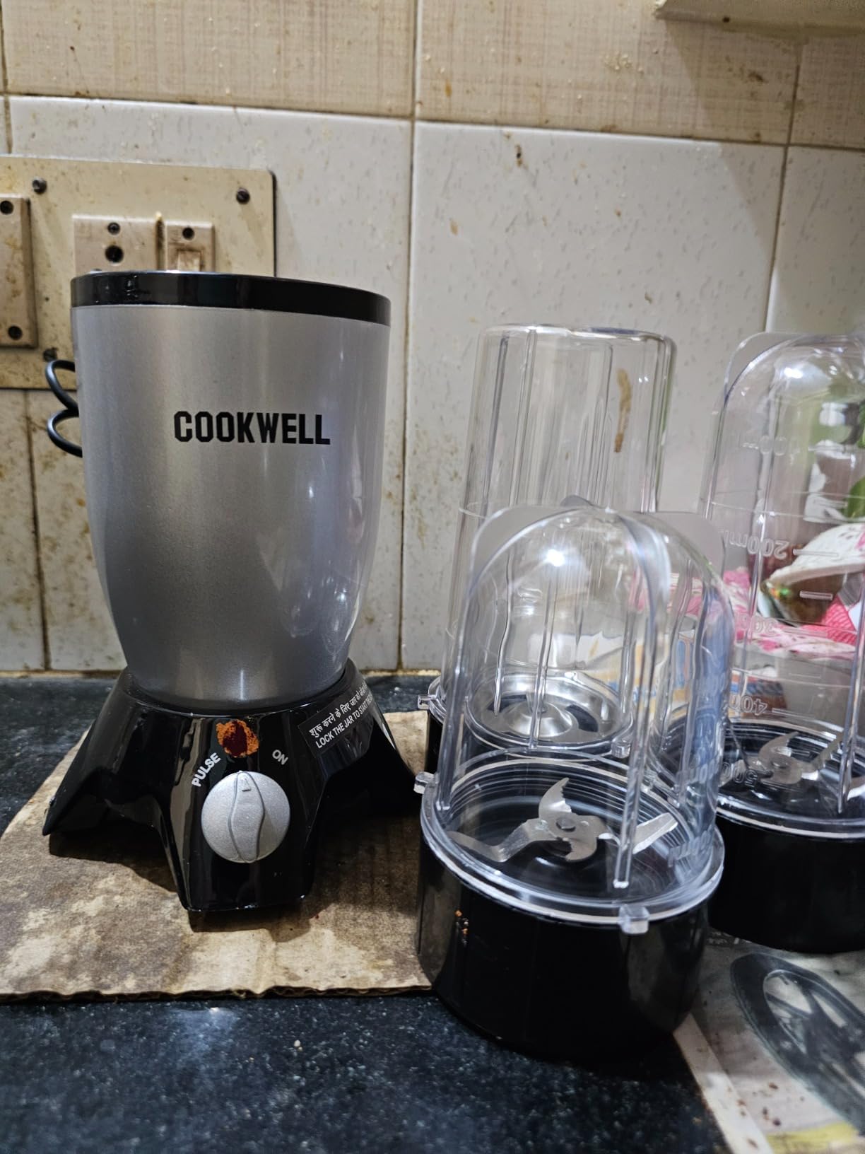Buy Cookwell Bullet Mixer Grinder (5 Jars, 3 Blades, Silver) - Copper ...
