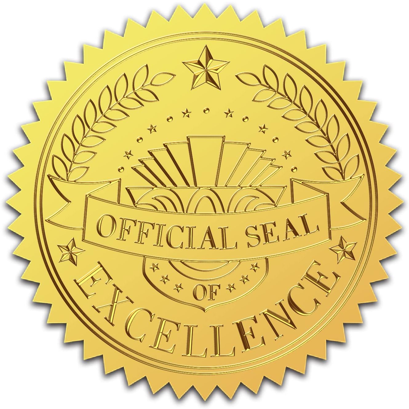 Amazon.com: CRASPIRE 2" Gold Foil Embossed Stickers Official Excellence ...