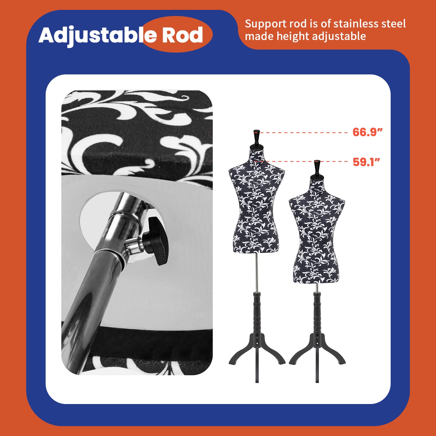 Snapklik.com : 59-67 Inch Female Mannequin, Torso Sewing Mannequin ...