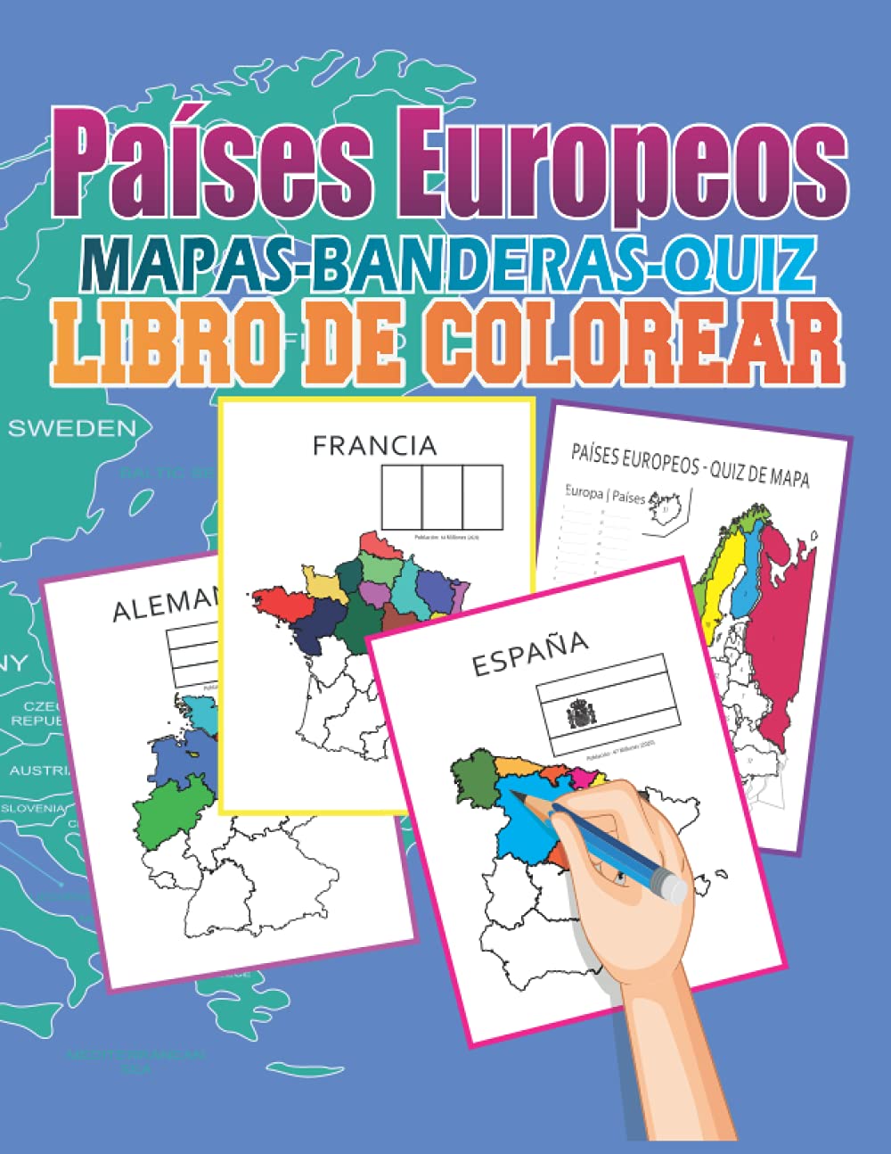 Paises Europeos Mapas Banderas Y Quiz Libro Para Colorear Un ...