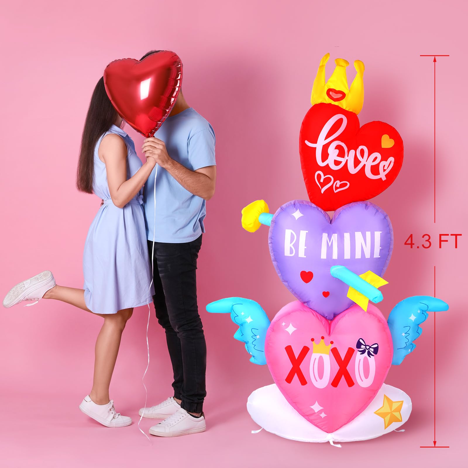 Snapklik.com : Meooeck 4.3 Ft Tall Lighted Valentines Day Inflatables ...