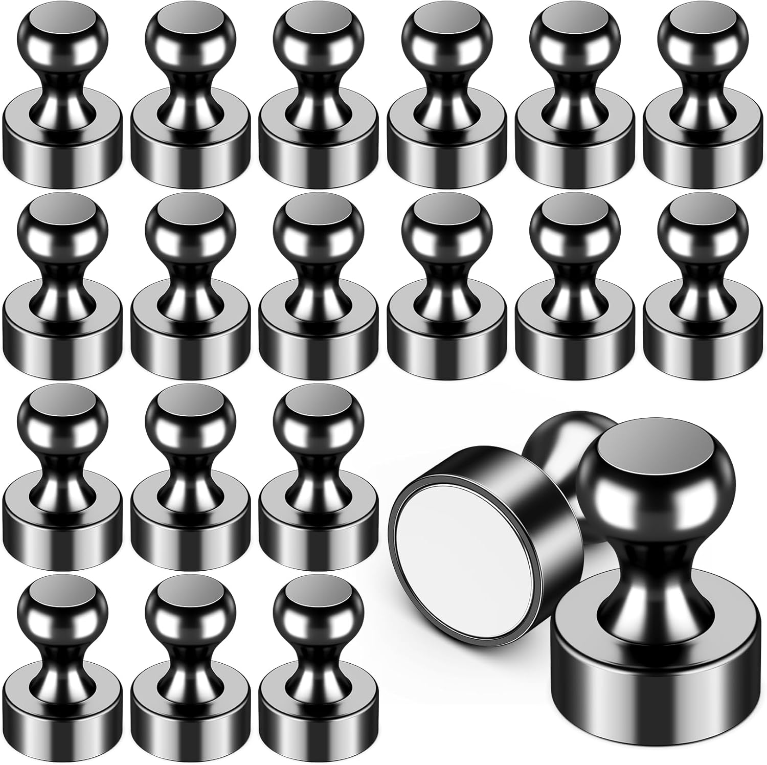 Amazon.com: VNDUEEY 20Pcs Strong Fridge Magnets, Black Refrigerator ...