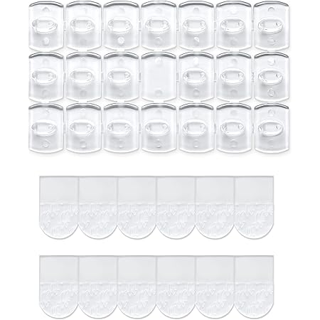 60 Clear Clips, 80 Strips, Clear Mini Light Clips with Adhesive Strips ...