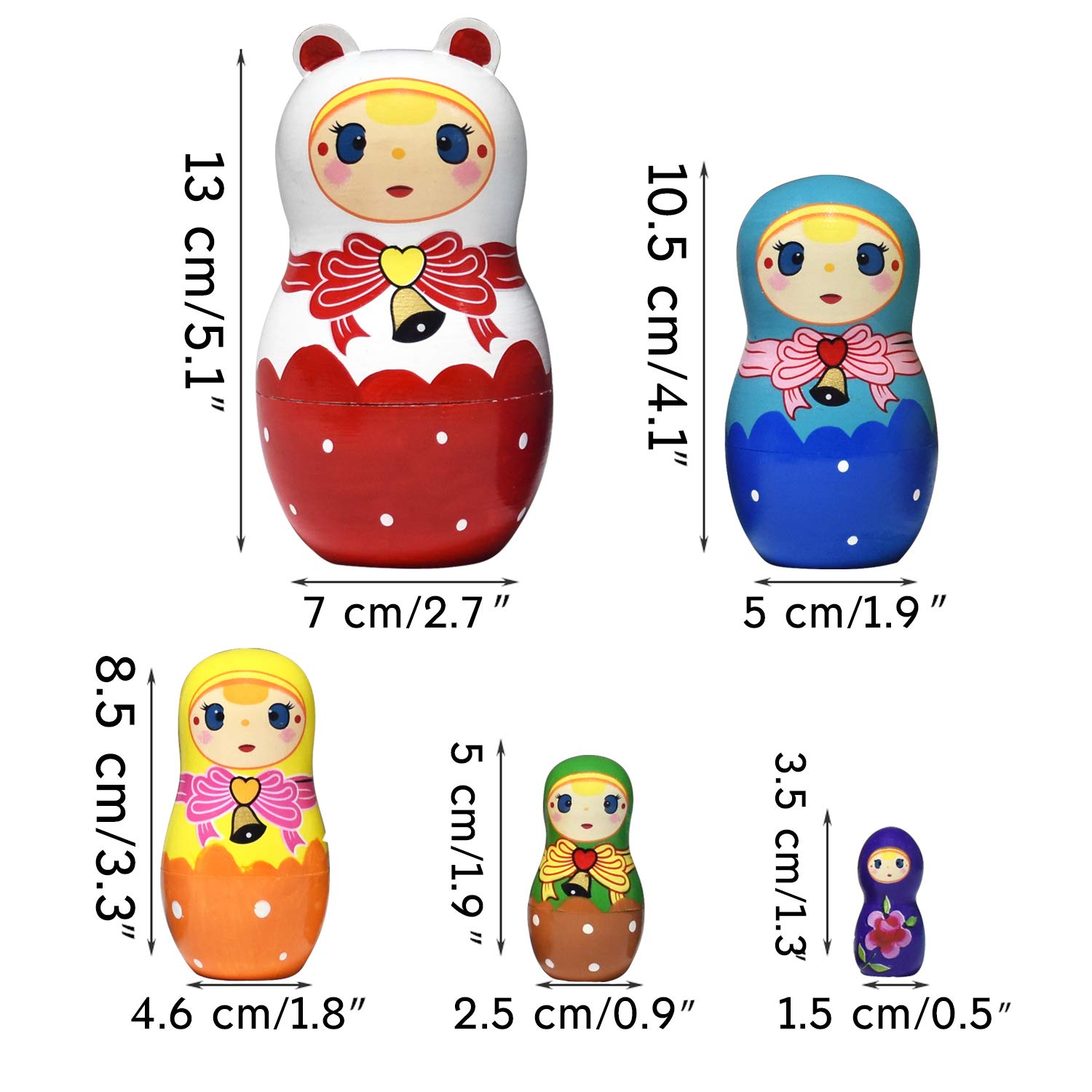 Snapklik.com : GRPSKCOS Russian Nesting Dolls Bear Matryoshka Dolls ...